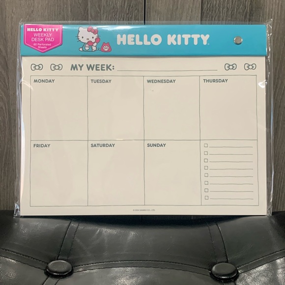Hello Kitty | Office | Sanrio Hello Kitty Blue My Week 6 Perforated ...
